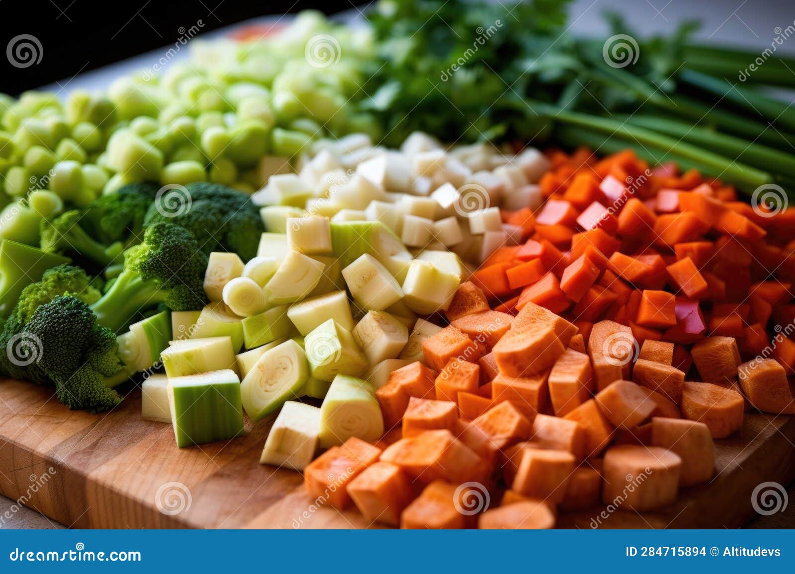 A Variety of Chopped Vegetables Ready for Stew Stock Illustration ...