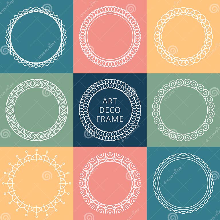 Variety of Circular Frames Set Stock Vector - Illustration of ...