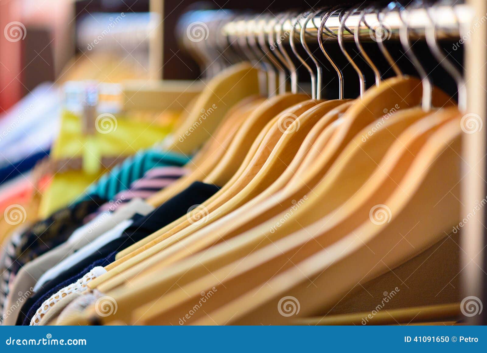 Variety of Clothes Hanging on Rack Stock Photo - Image of rack ...
