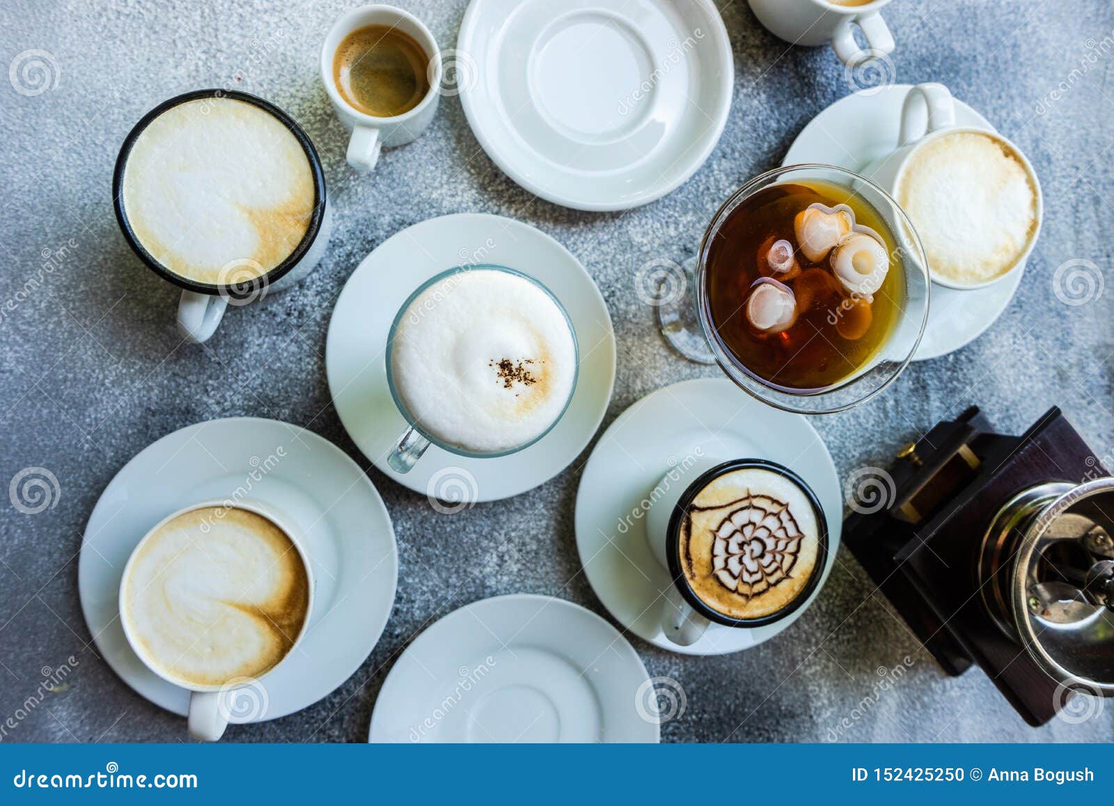 Variety of Coffee Drink Types Stock Photo - Image of table, cinnamon ...