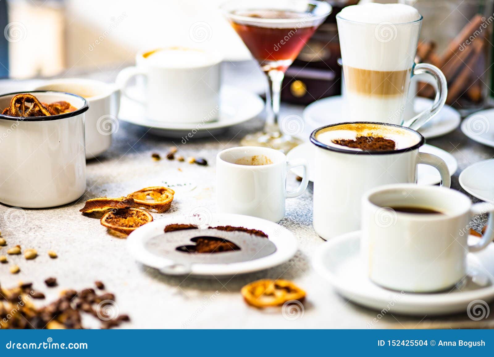 Variety of Coffee Drink Types Stock Photo - Image of cinnamon, italia ...