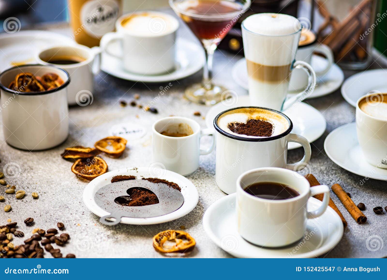 Variety of Coffee Drink Types Stock Image - Image of macchiato ...