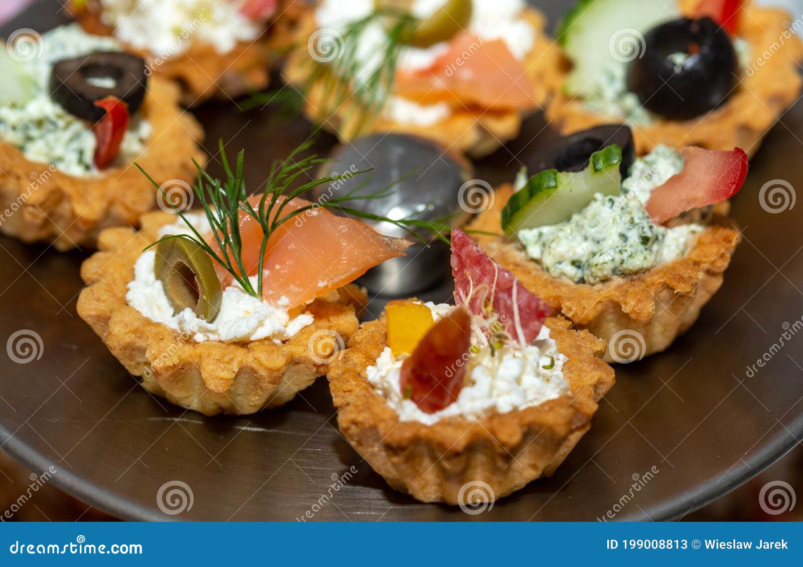 A Variety of Cold Snacks on the Table at Parties, Stuffed Baskets with ...