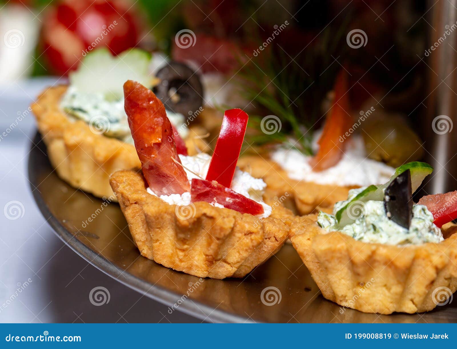 A Variety of Cold Snacks on the Table at Parties, Stuffed Baskets with ...