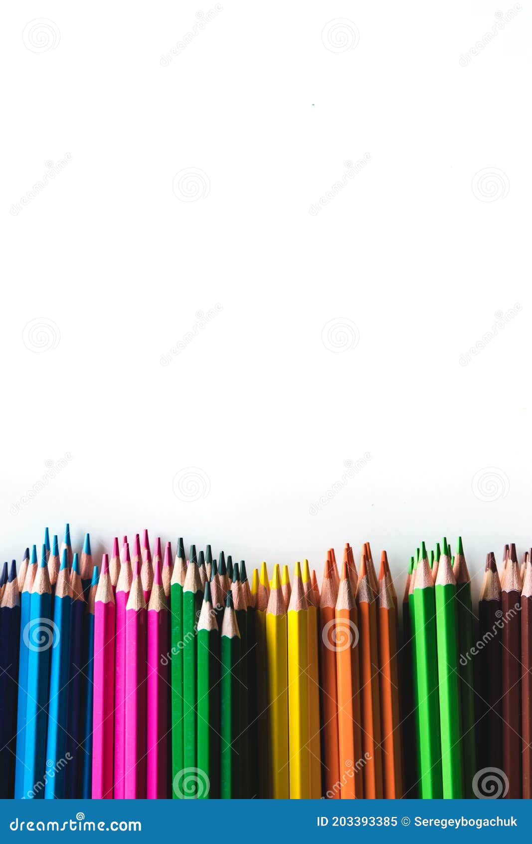 Variety of color pencils stock image. Image of green - 203393385