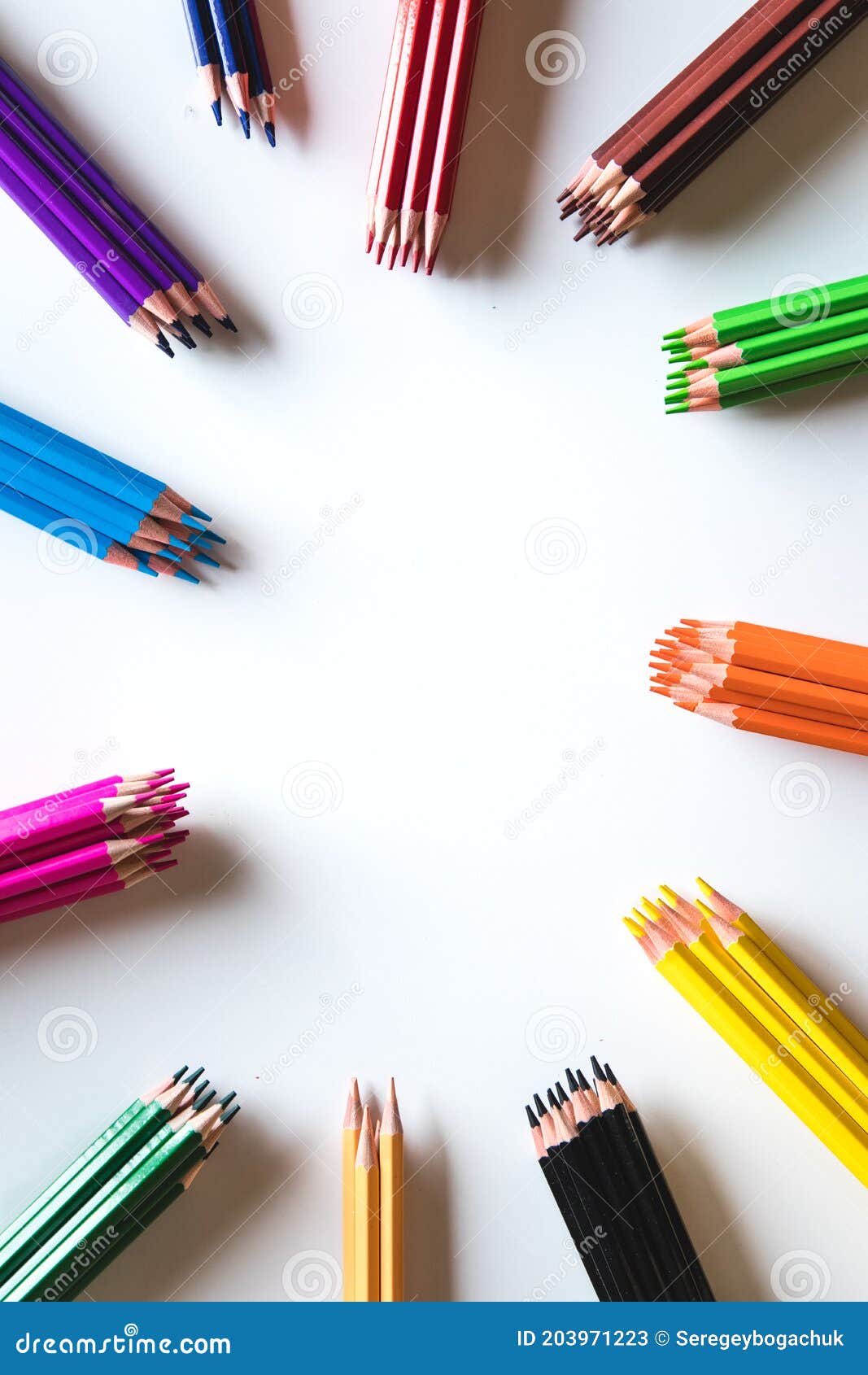 Variety of Color Pencils Isolated on White Background Stock Image ...