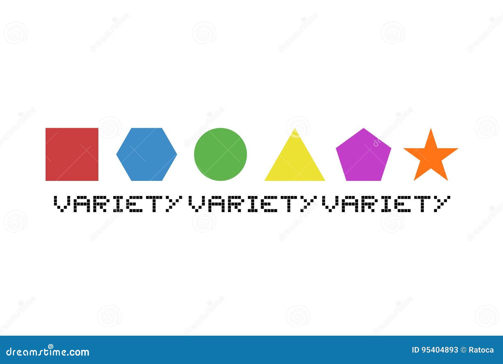 Variety color shapes stock vector. Illustration of hexagon - 95404893