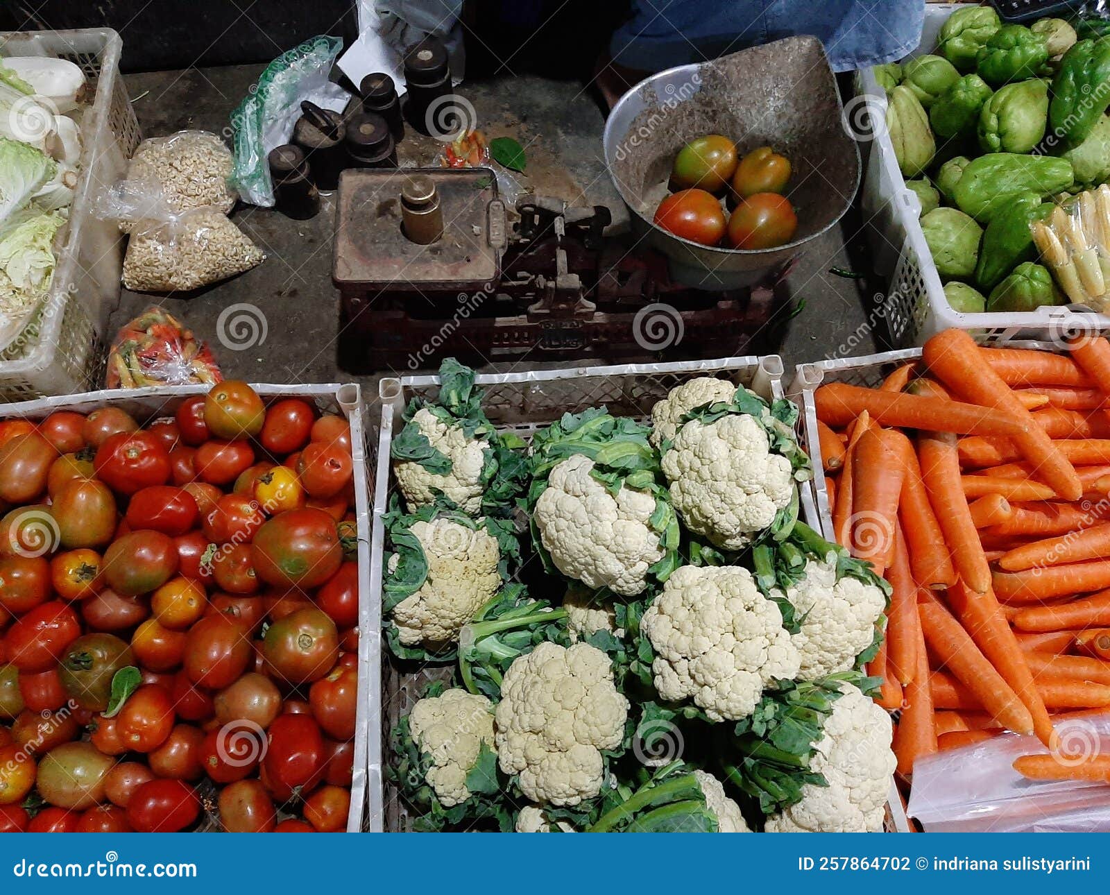 Variety and Color of Vegetables in Traditional Markets Stock Photo ...