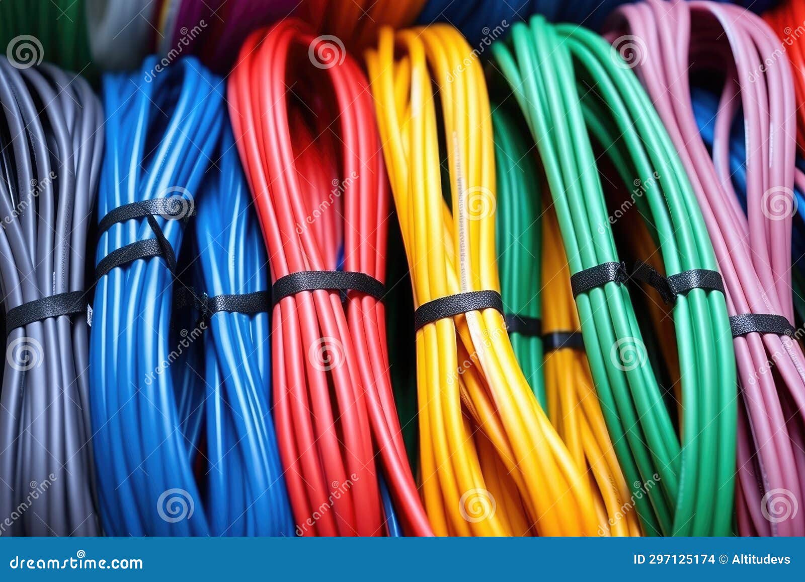 Variety of Colored Lan Cables with Connectors Shown Stock Photo - Image ...