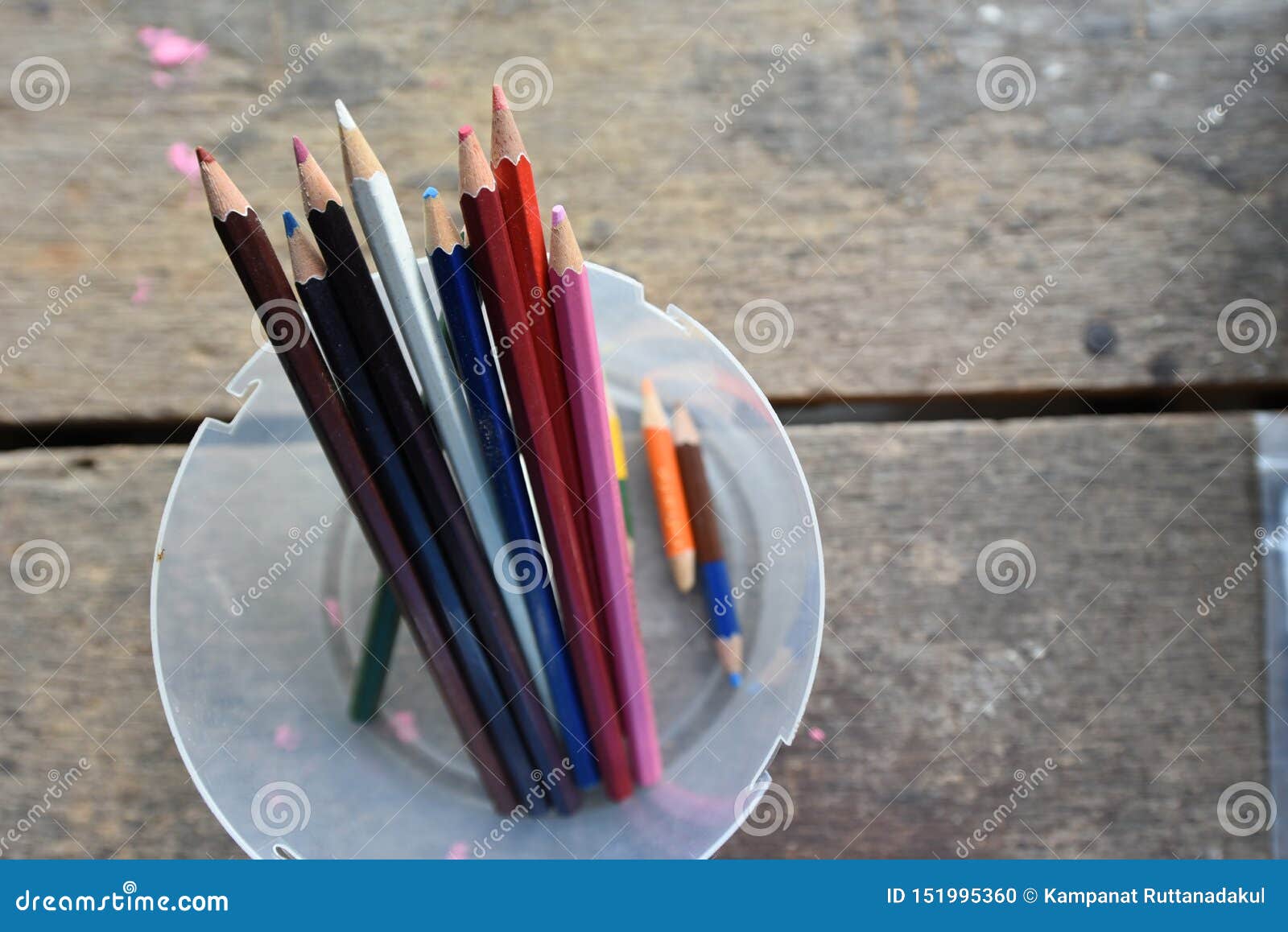 A Variety of Colored Pencils in Clear Plastic Boxes Stock Photo - Image ...