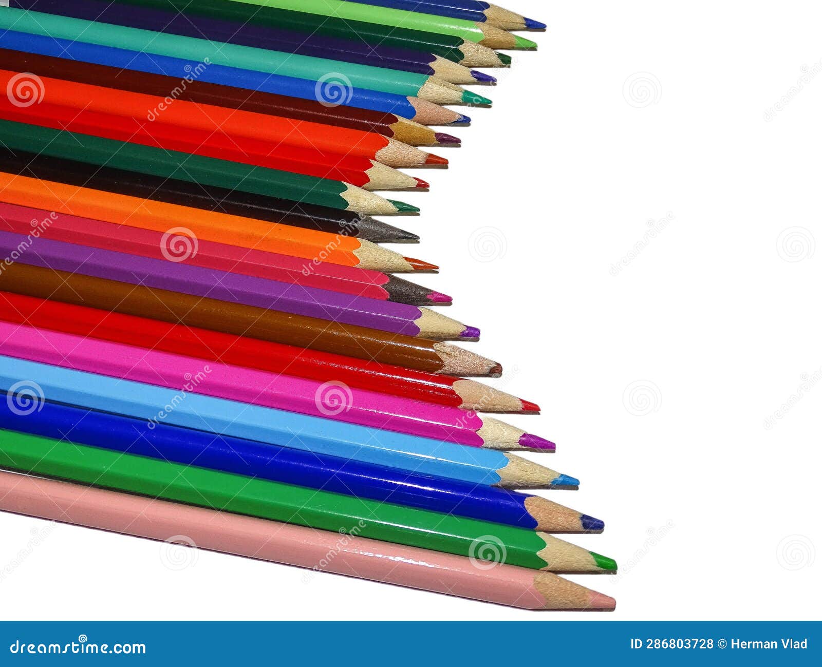 A Variety of Colored Pencils Isolated on White Stock Photo - Image of ...