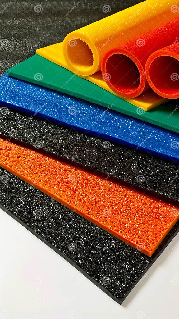 A Variety of Colored Rubber Mats Stock Photo - Image of tube, generated ...
