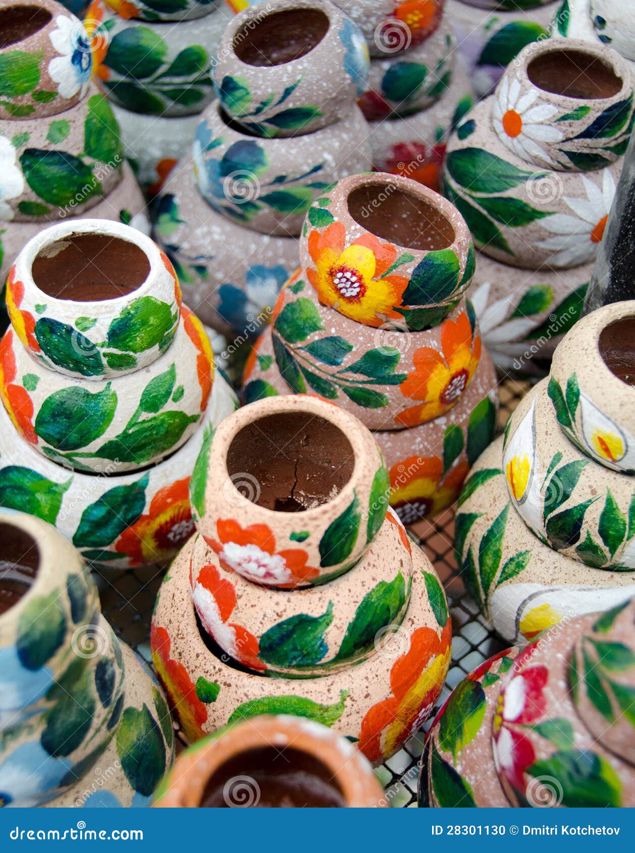Variety of Colorful Ceramic Pots in Old Village Stock Photo - Image of ...