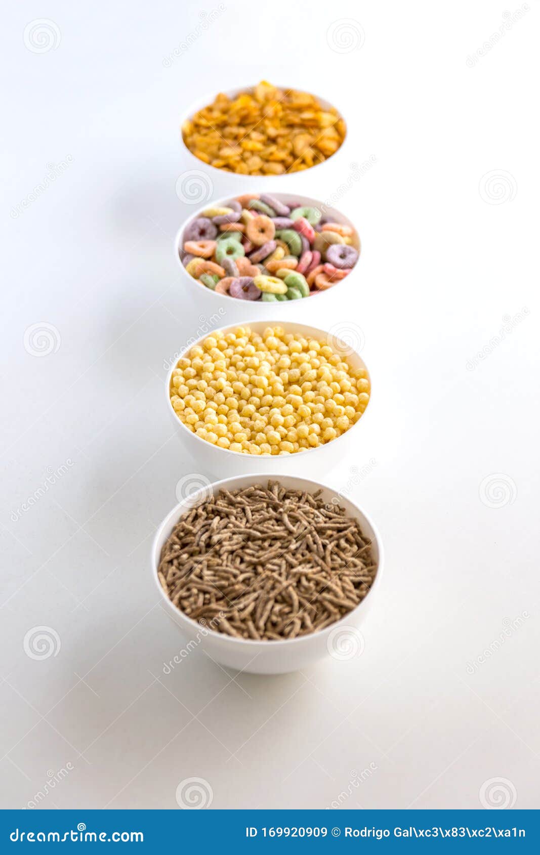 Colored Cereals for Breakfast, Ordered in a Row Stock Image - Image of ...