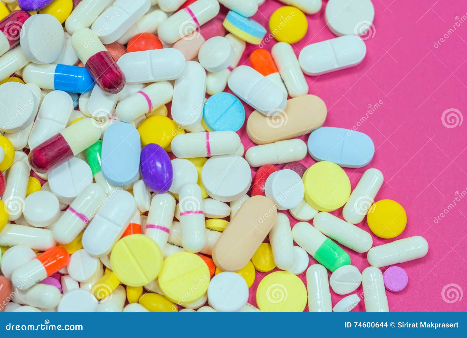 Variety of Colorful Medication . Top View, Closeup Stock Photo - Image ...