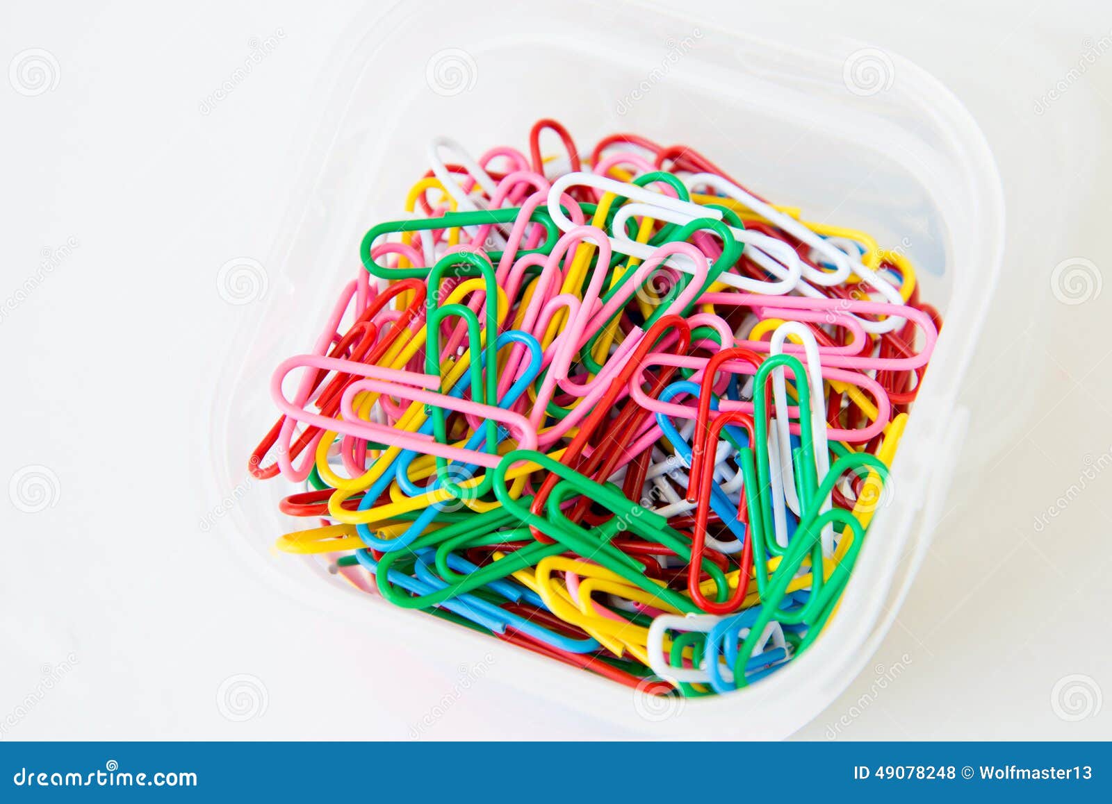 Variety of Colorful Paper Clips Stock Photo - Image of grey, attach ...