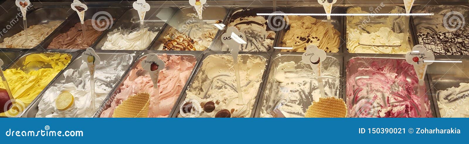 A Variety of Colors of Ice Cream Stock Image - Image of flavors, blue ...