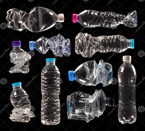 Variety of Compressed Plastic Bottles Stock Photo - Image of graphic ...