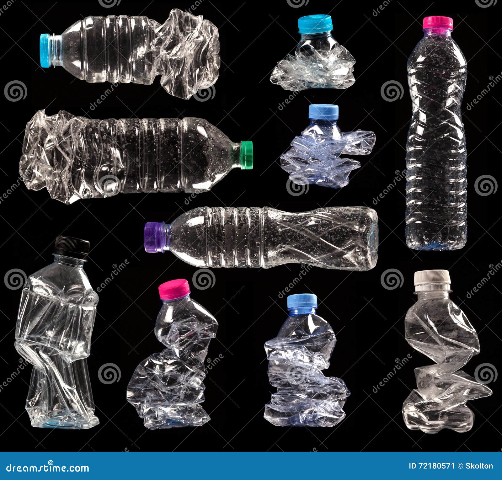 Variety of Compressed Plastic Bottles Stock Image - Image of bottle ...
