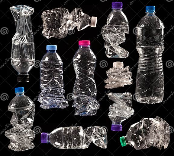 Variety of Compressed Plastic Bottles Stock Image - Image of material ...