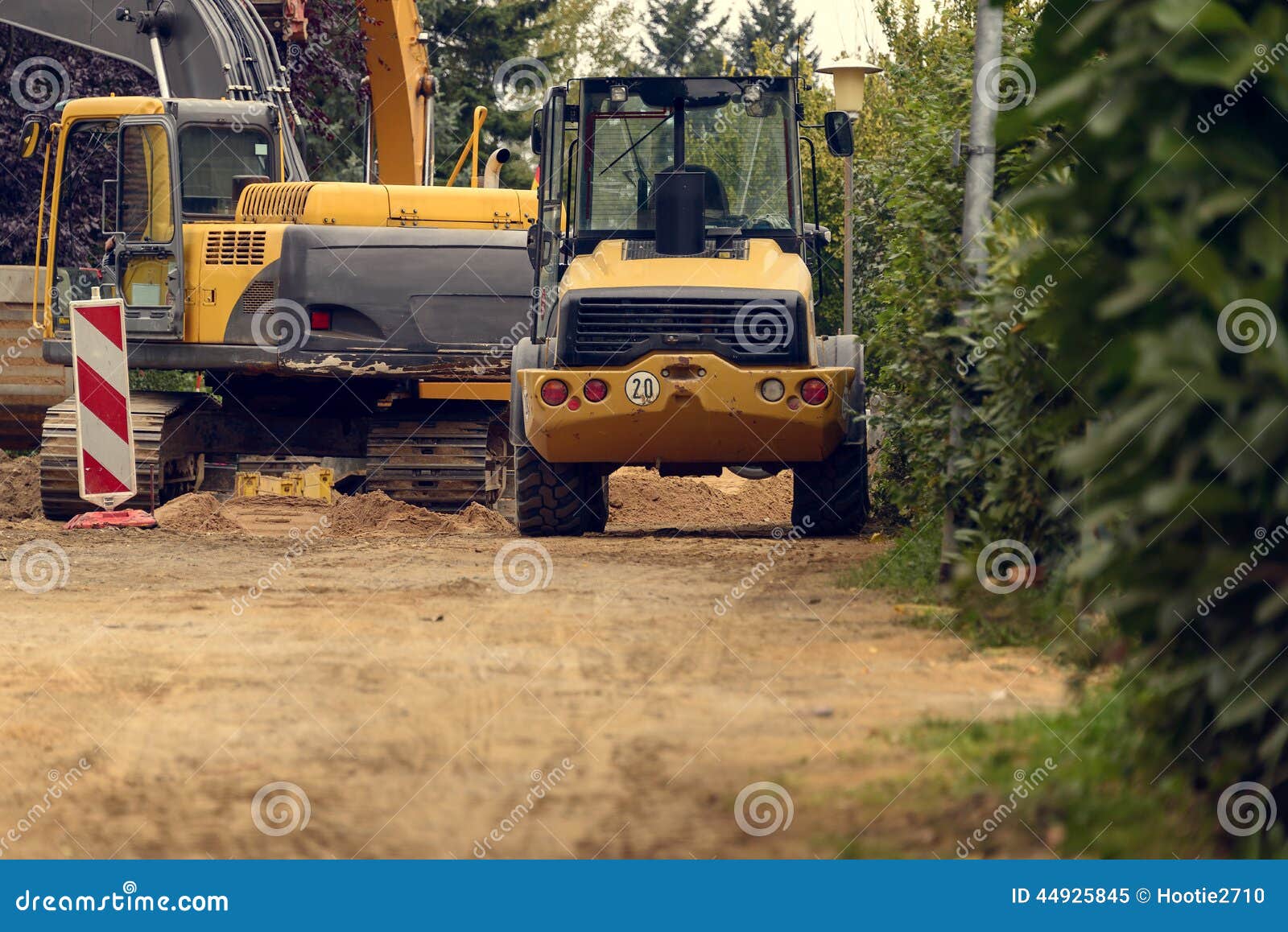 Variety of Construction Heavy Machinery Stock Image - Image of hedge ...