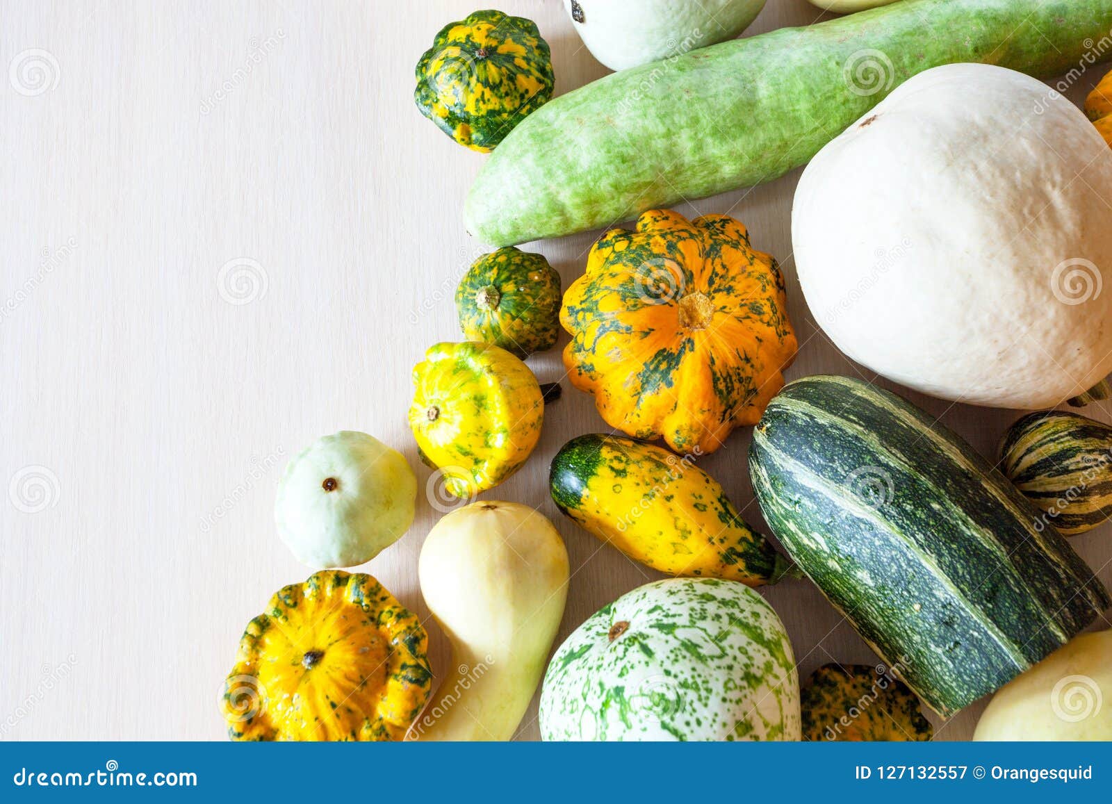 Variety of Courgettes on a Light Background. Stock Image - Image of ...