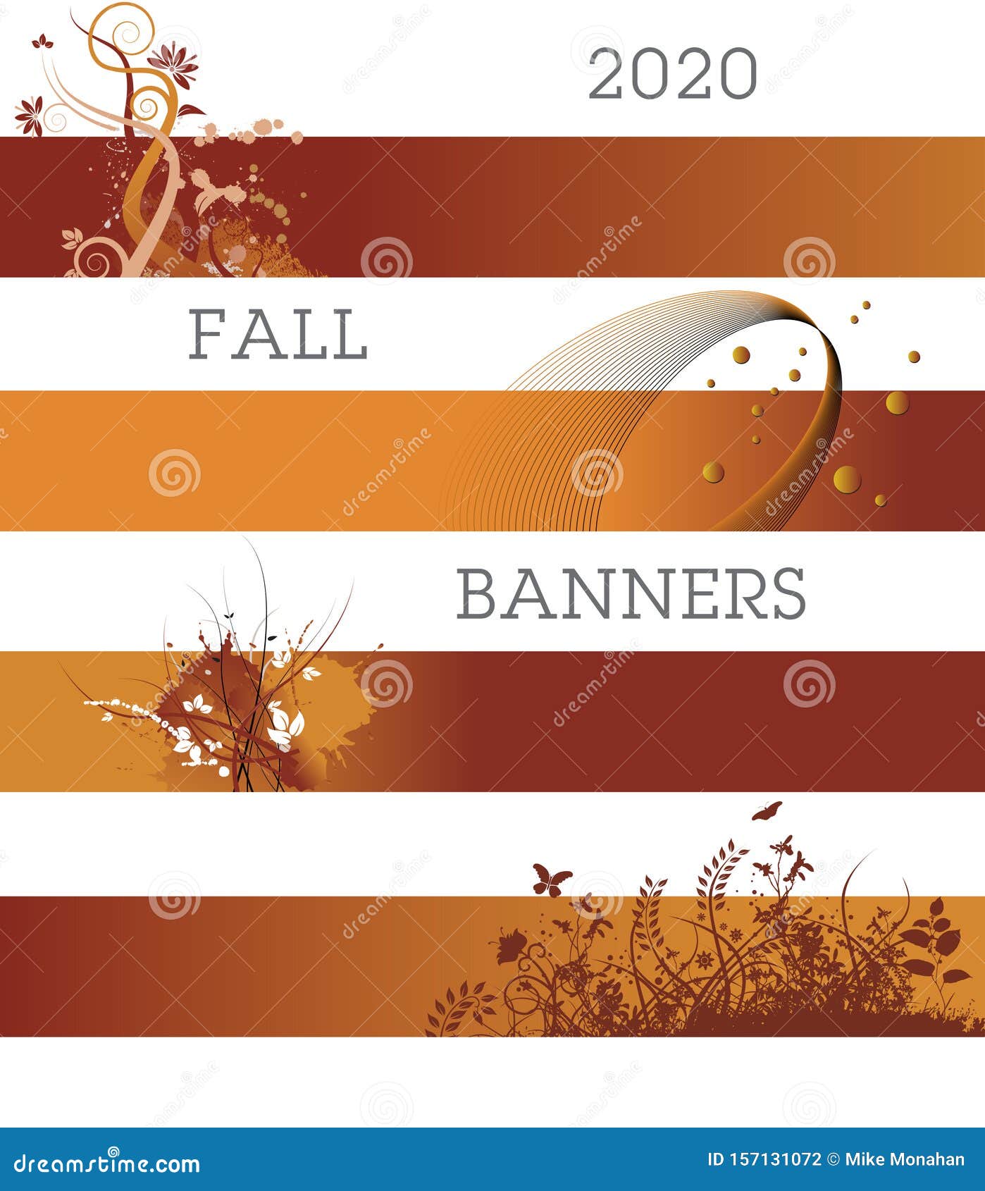 A Variety of Creative Banners in Fall Colors. Stock Vector ...
