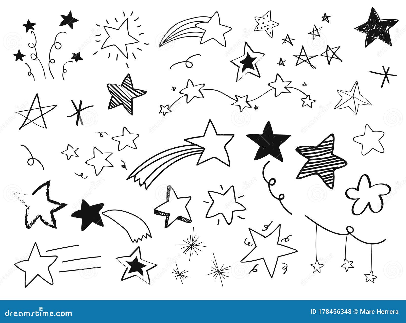 Variety of cute stars set stock vector. Illustration of mars - 178456348