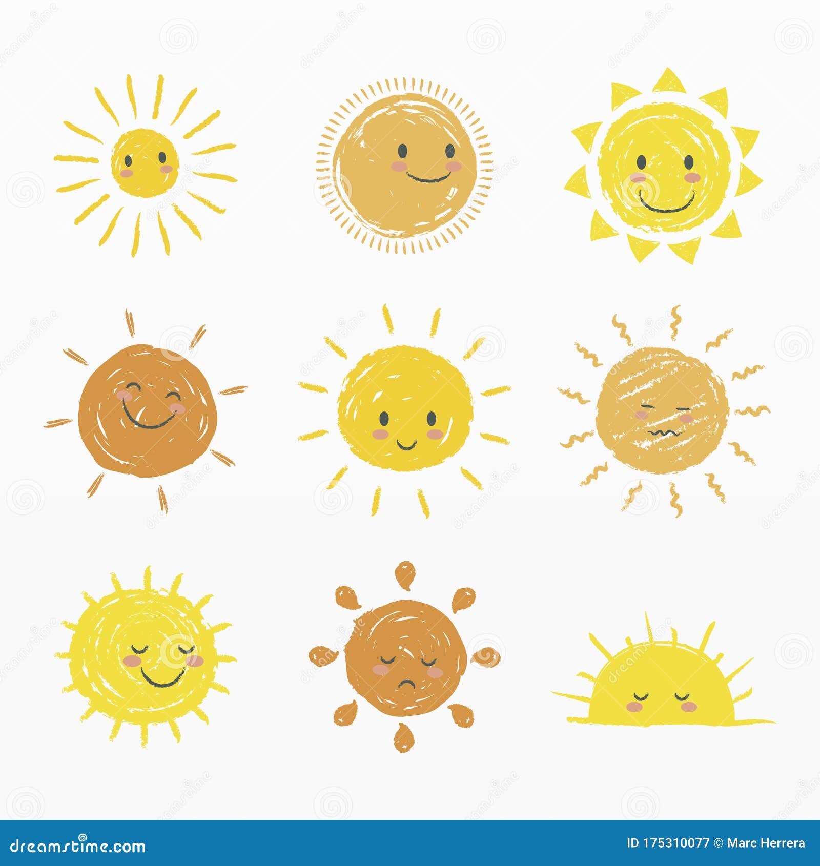 Variety of cute sun set stock illustration. Illustration of orange ...