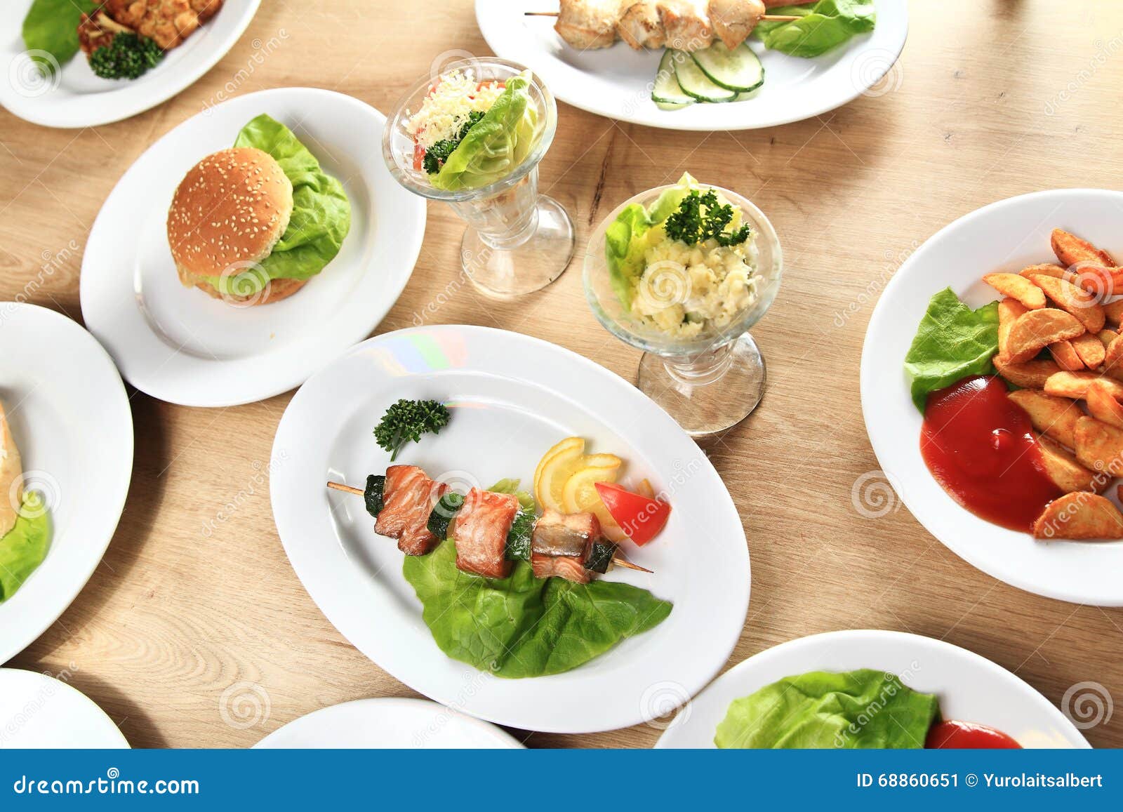 A Variety of Delicious Dishes on the Table Stock Image - Image of salad ...