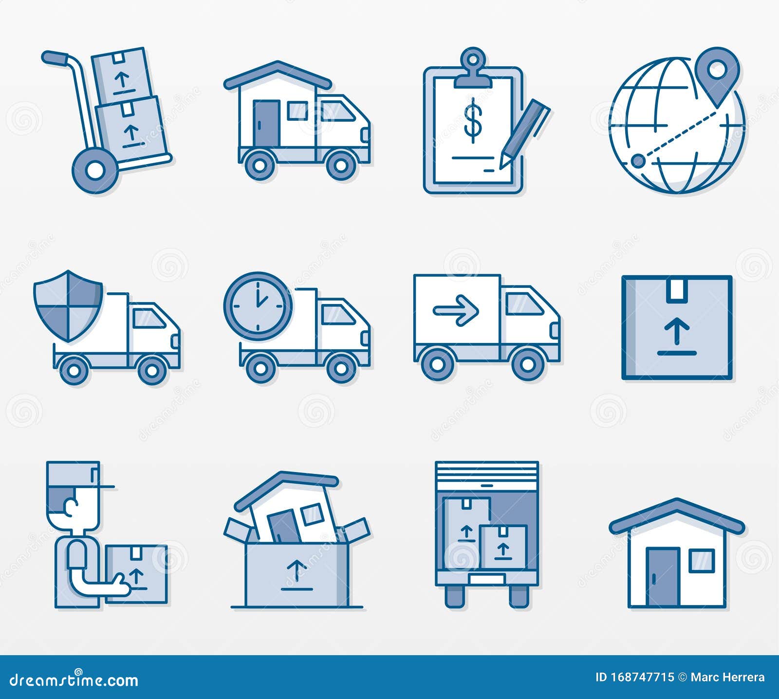 Variety of Delivery Elements Set Stock Vector - Illustration of moving ...