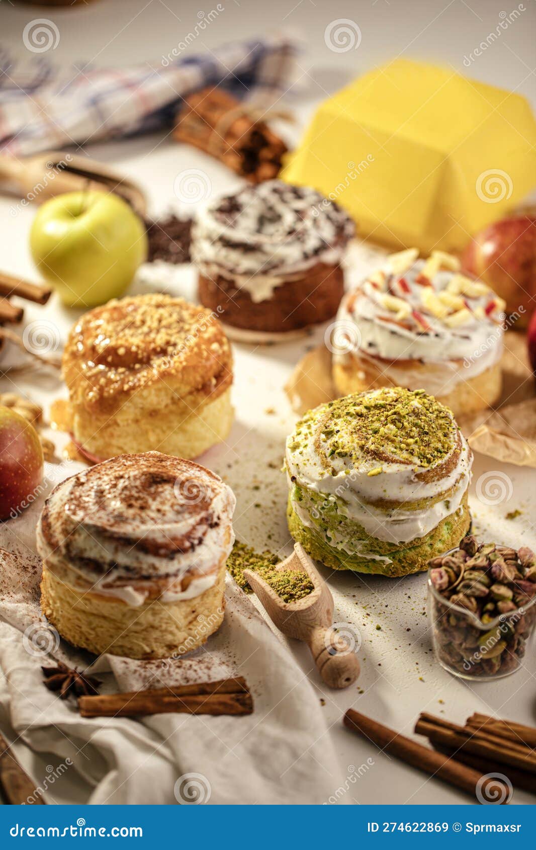Variety of Different Assorted Cinnabon Buns Set Stock Image - Image of ...