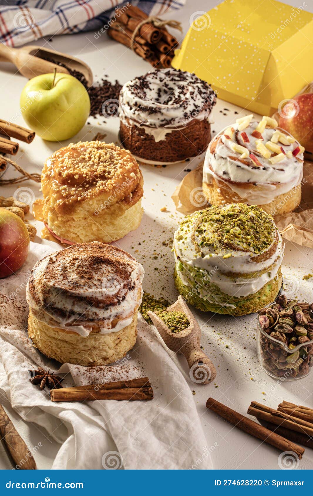 Variety of Different Assorted Cinnabon Buns Set Stock Photo - Image of ...