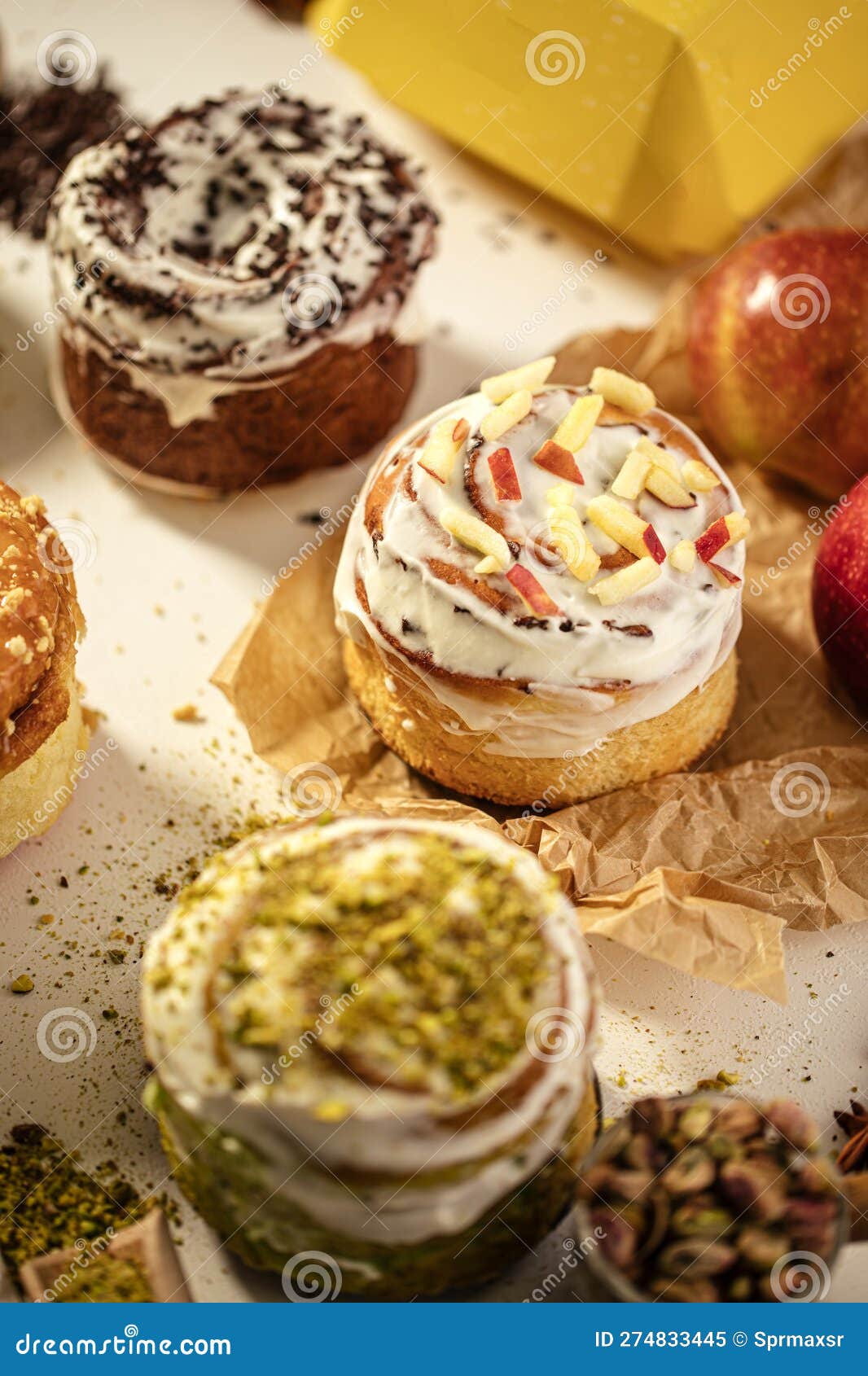 Variety of Different Assorted Cinnabon Buns Set Stock Image - Image of ...