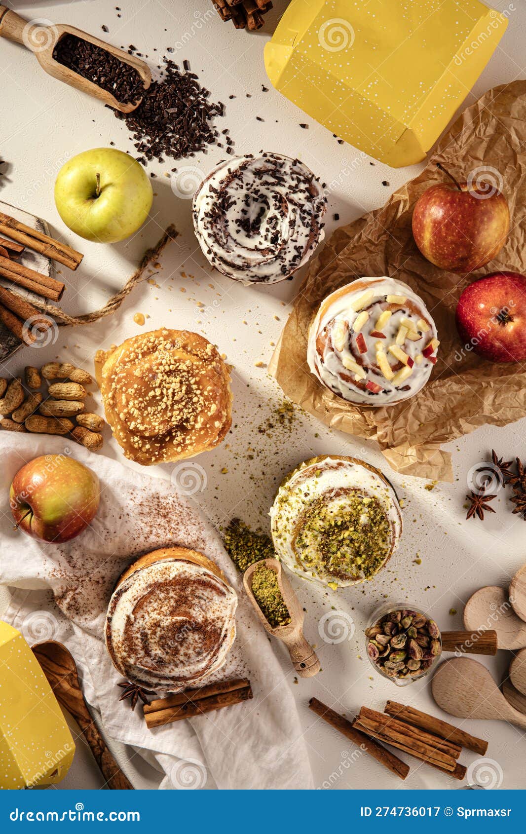 Variety of Different Assorted Cinnabon Buns Set Stock Image - Image of ...