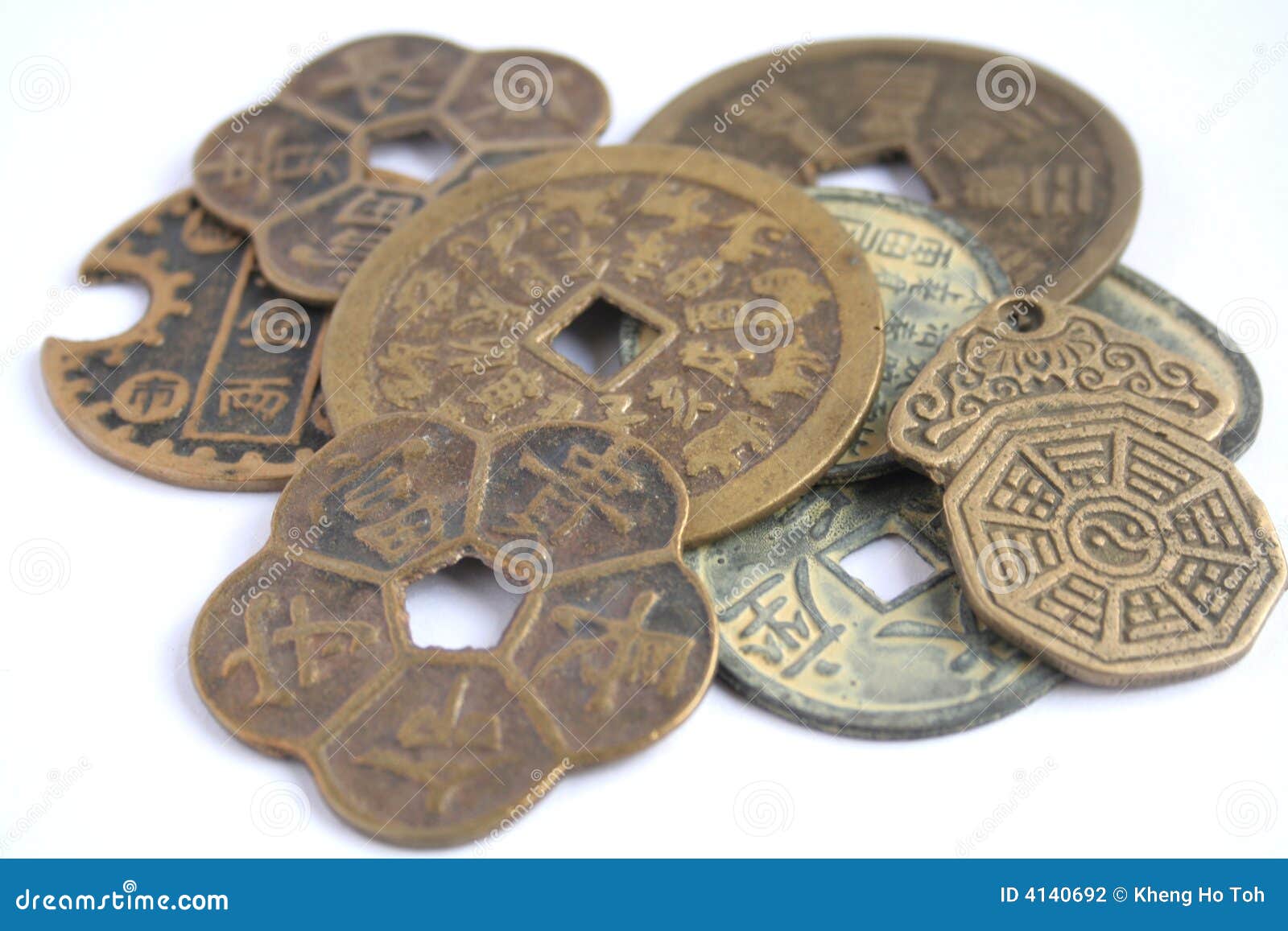 A Variety of Different Chinese Coins Stock Photo - Image of cultural ...