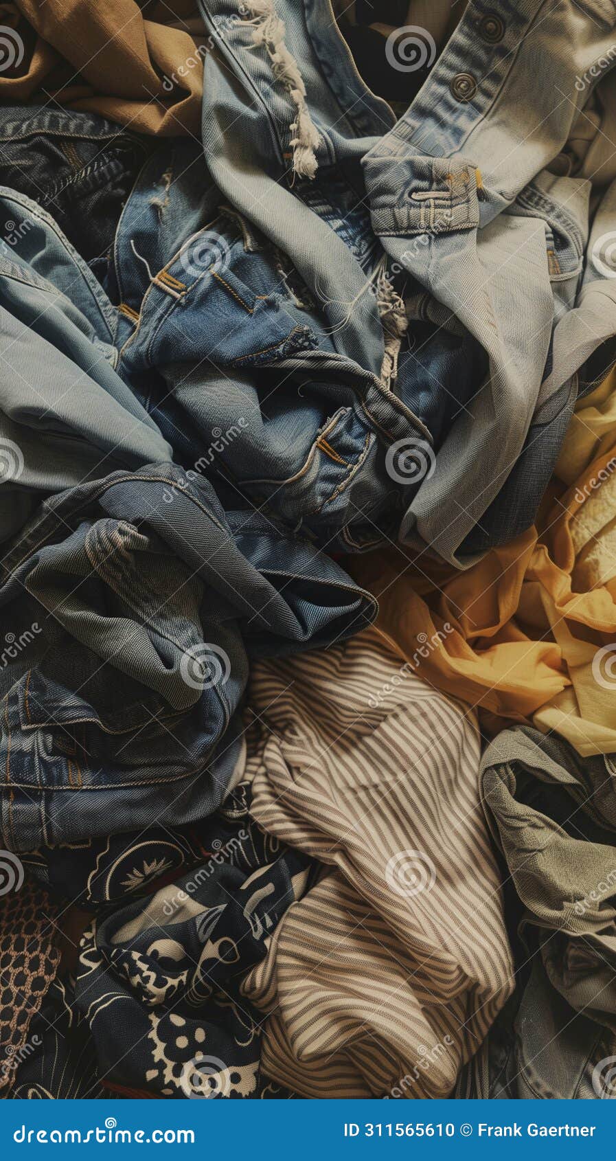 A Variety of Different Colored Clothes Piled on Top of Each Other ...