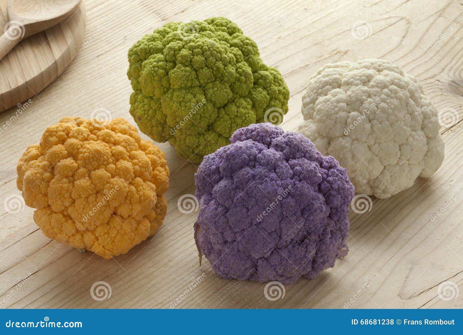 Variety of Different Colors Fresh Cauliflower Stock Photo - Image of ...