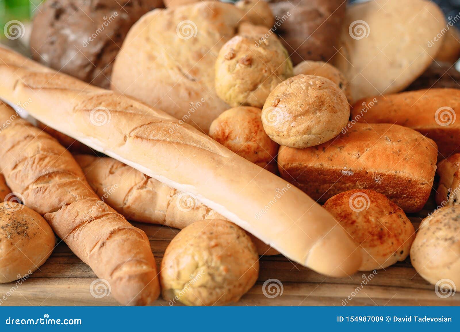 Variety of Different Fresh Bread. Buns and Loaves of Bread. Stock Image ...