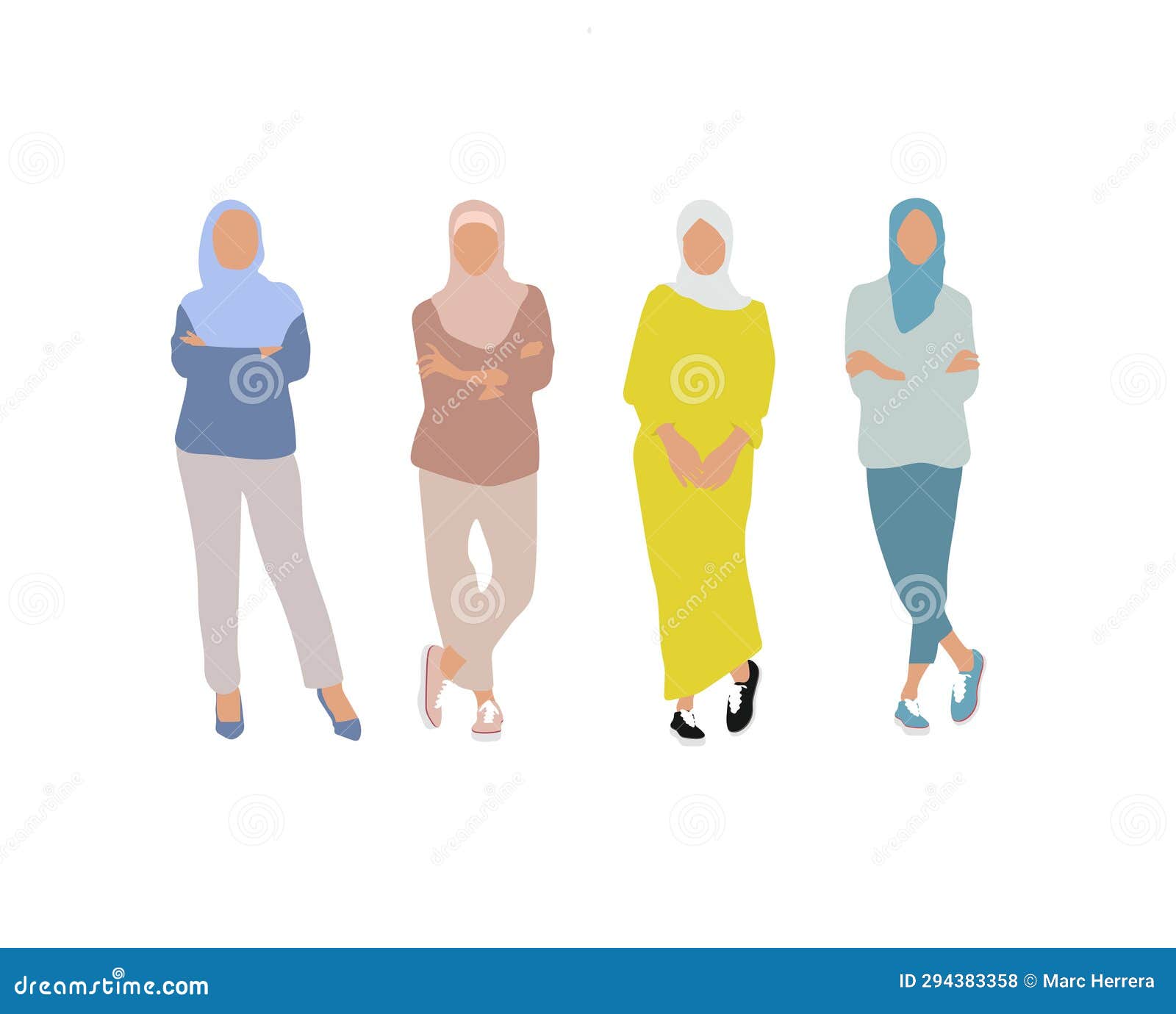 Different Muslim Arab People Characters Avatars Icons Set In Flat Style ...