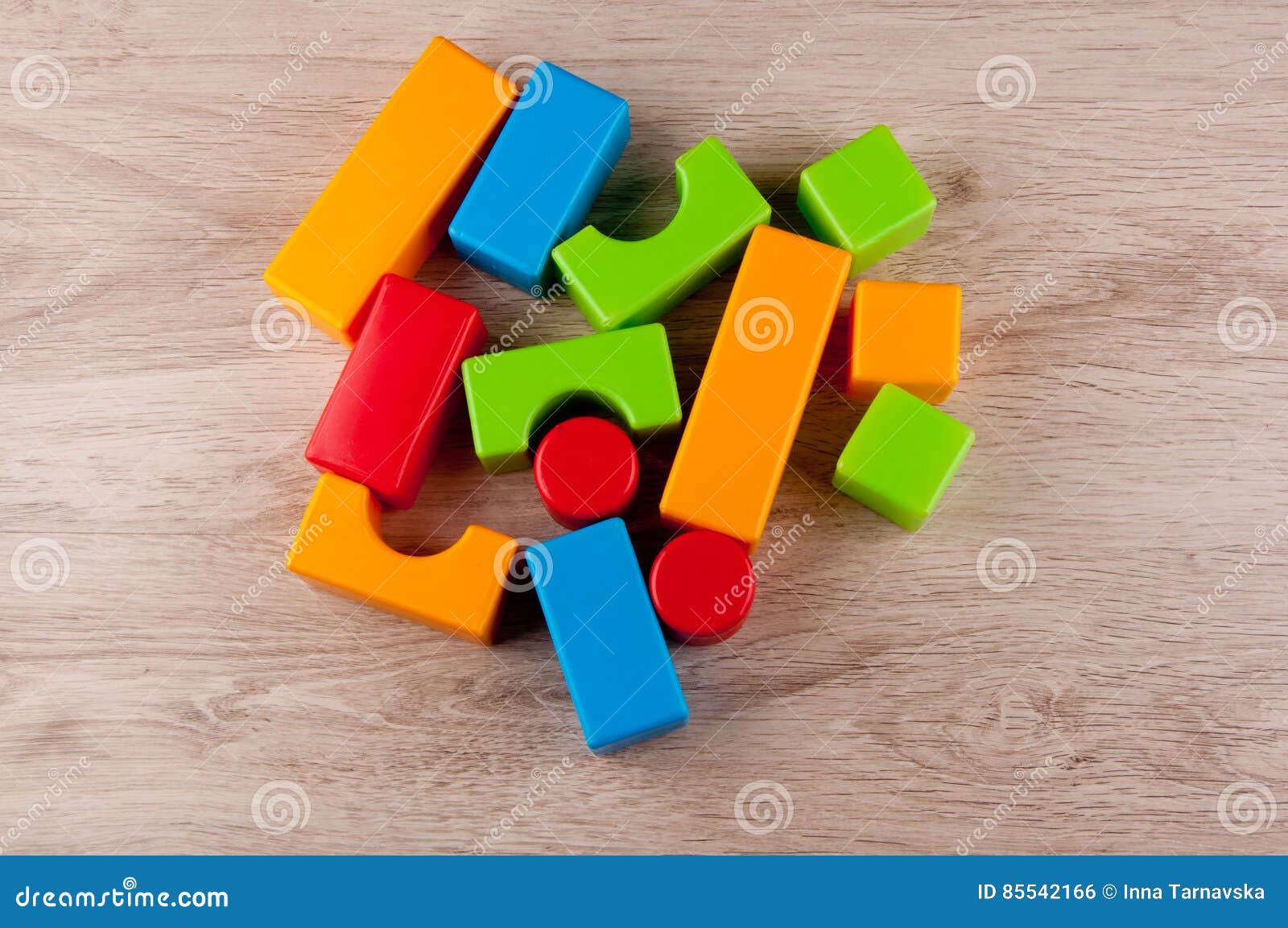 Variety of Different Plastic Toy Blocks on Table Stock Photo - Image of ...