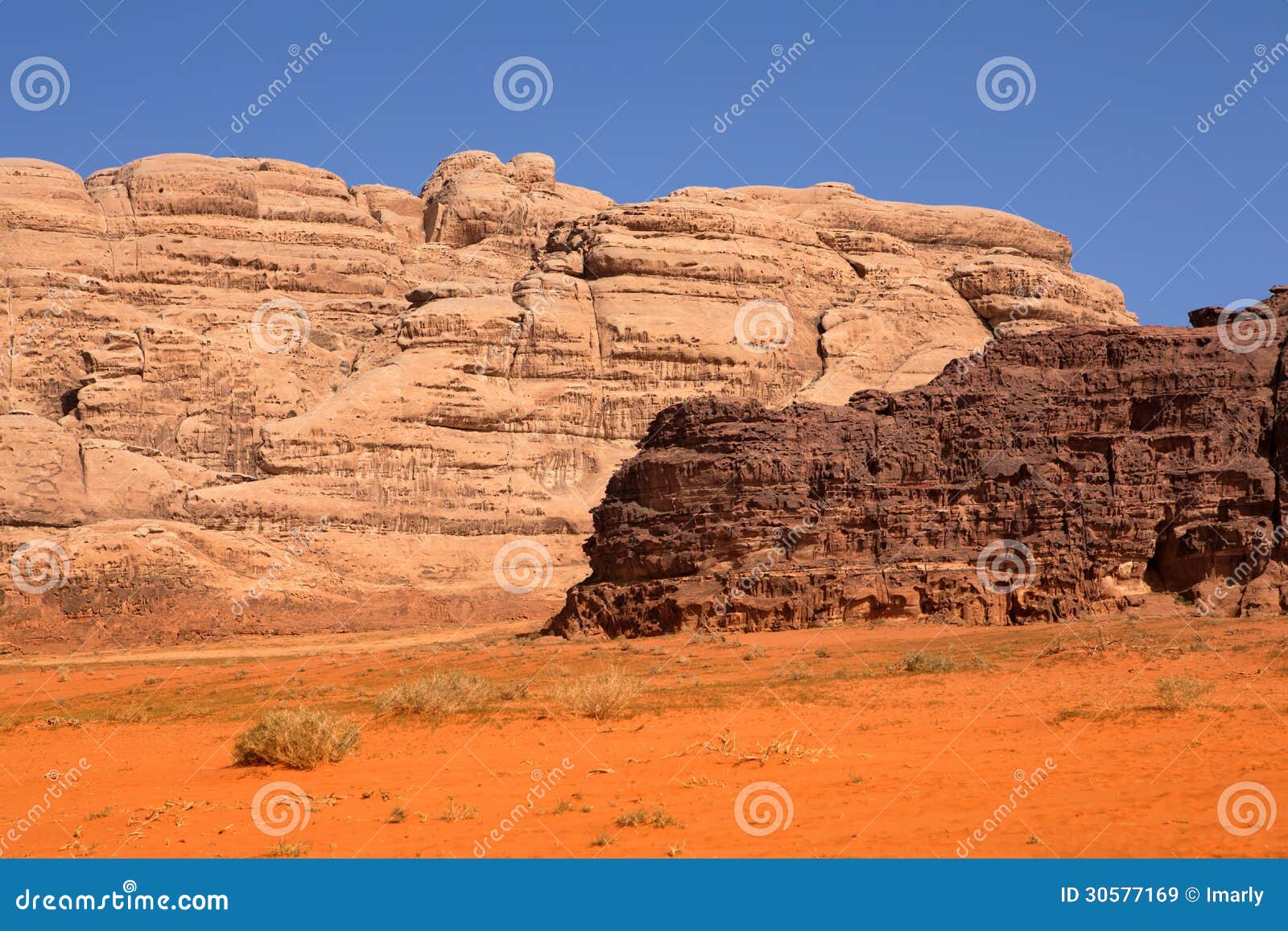 A Variety of Different Rock Colors in Wadi Rum Desert Stock Image ...