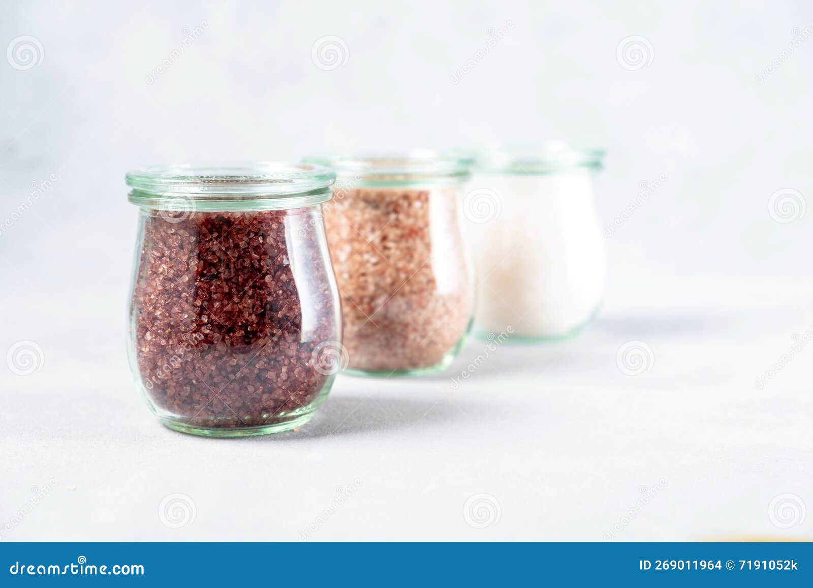 Variety of Different Salt in Glass Jars Stock Photo - Image of ...