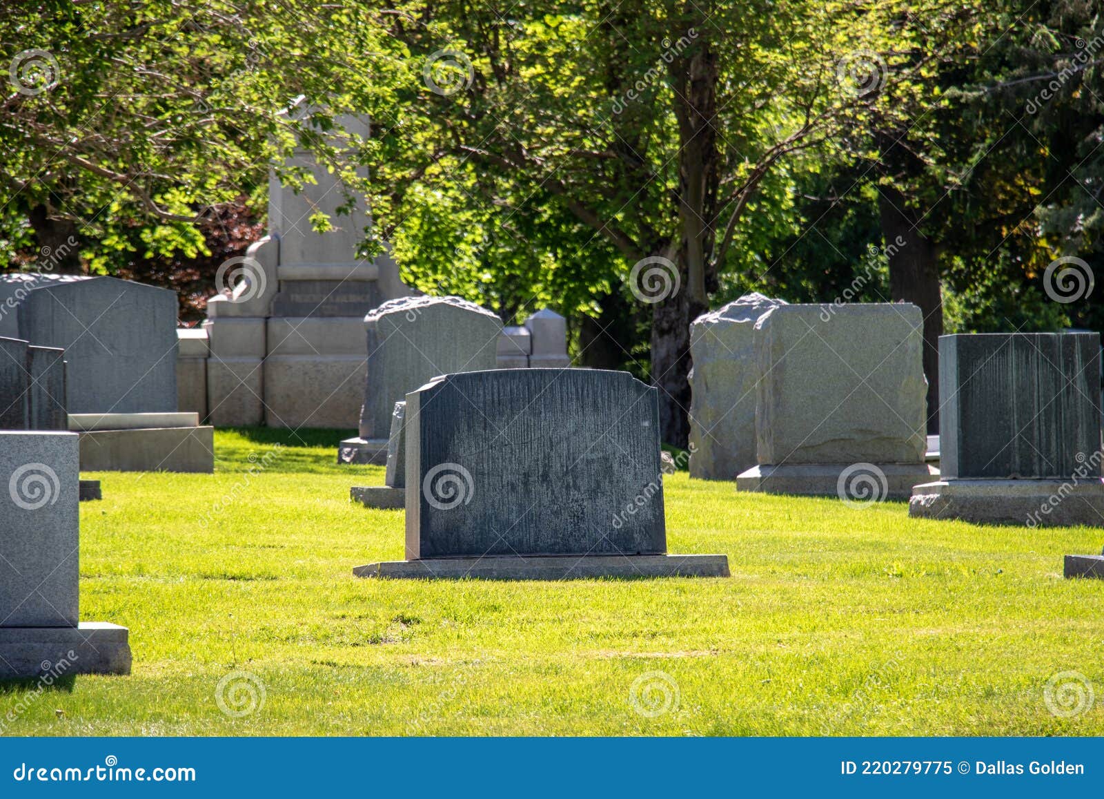 A Variety of Different Style Headstones and Gravestones at a Cemetery ...
