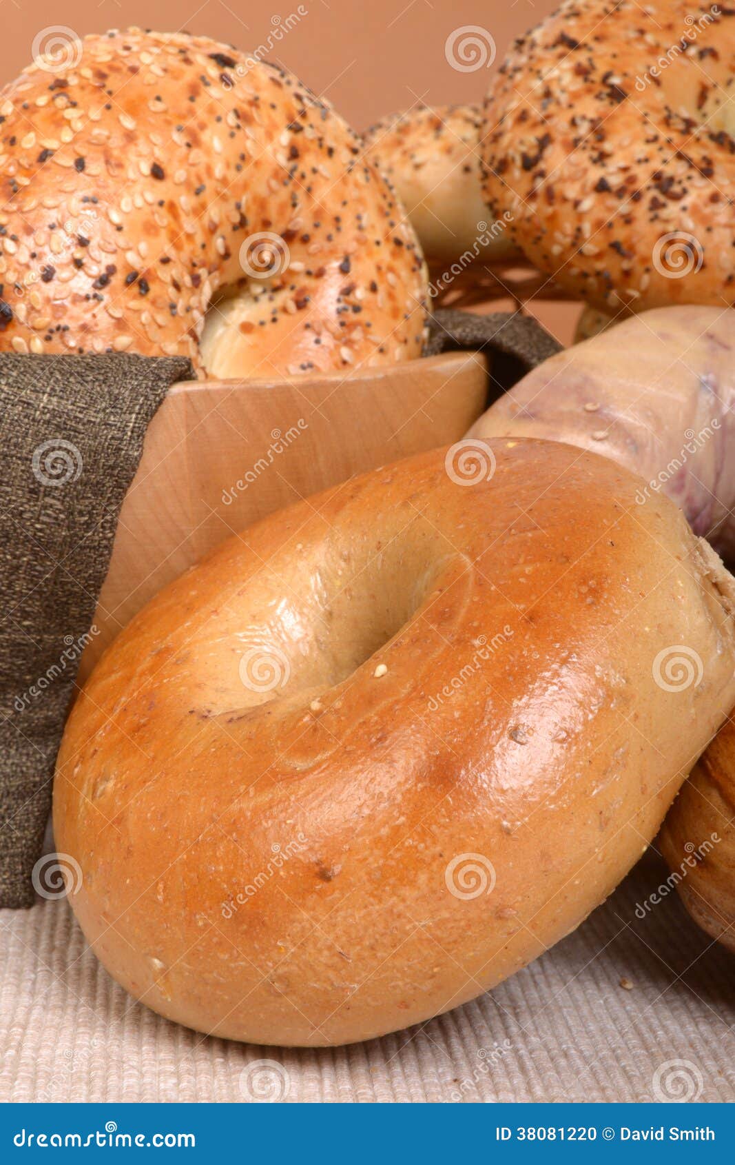 Variety of Different Types of Bagels Stock Photo - Image of plain ...