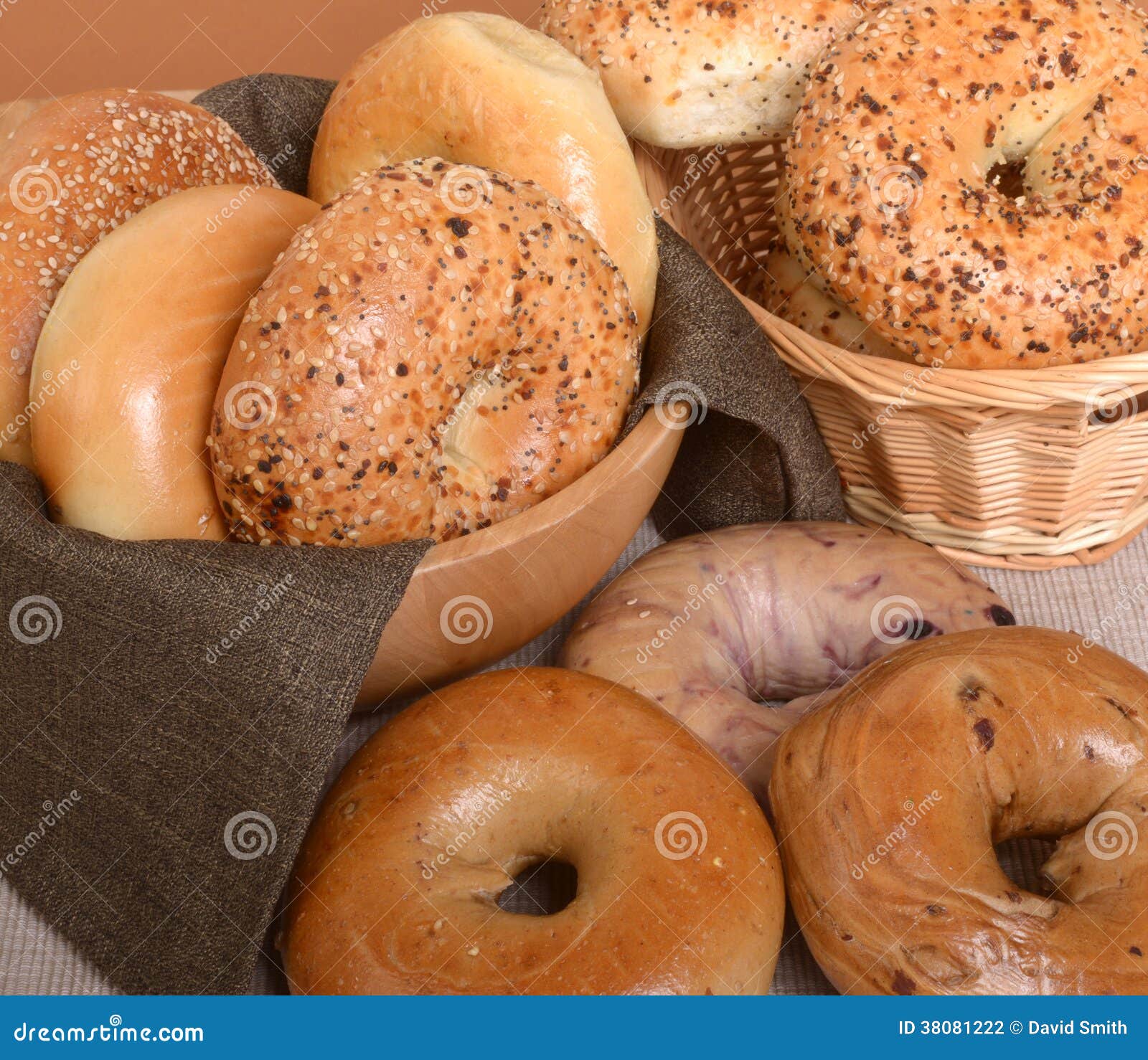 Variety of Different Types of Bagels Stock Photo - Image of nutrition ...