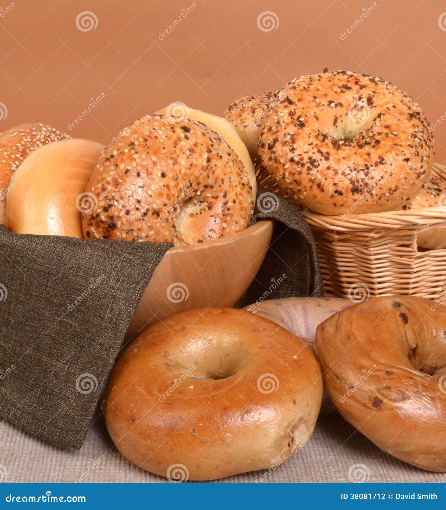 Variety of Different Types of Bagels Stock Photo - Image of ...