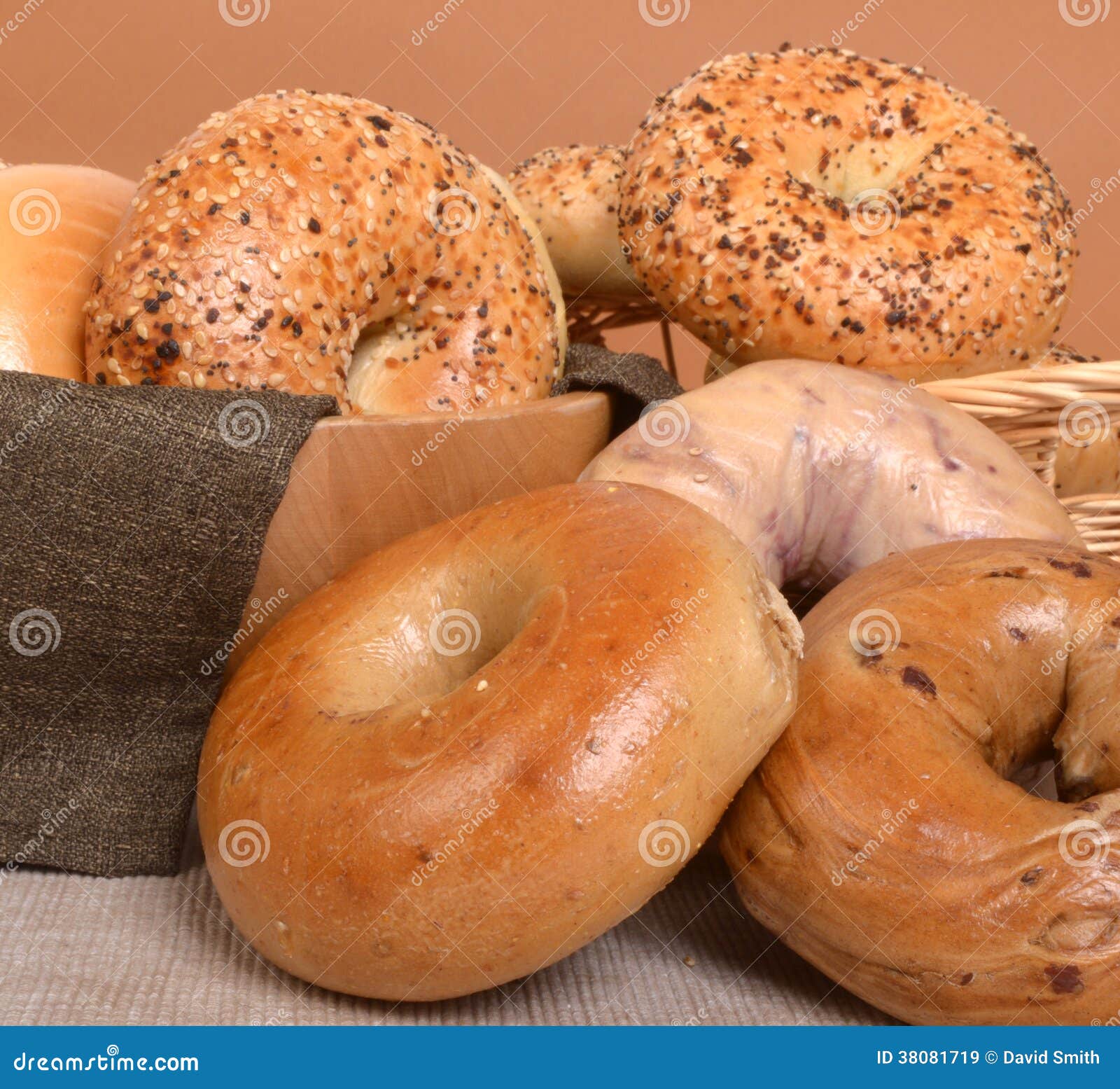 Variety of Different Types of Bagels Stock Image - Image of multiple ...