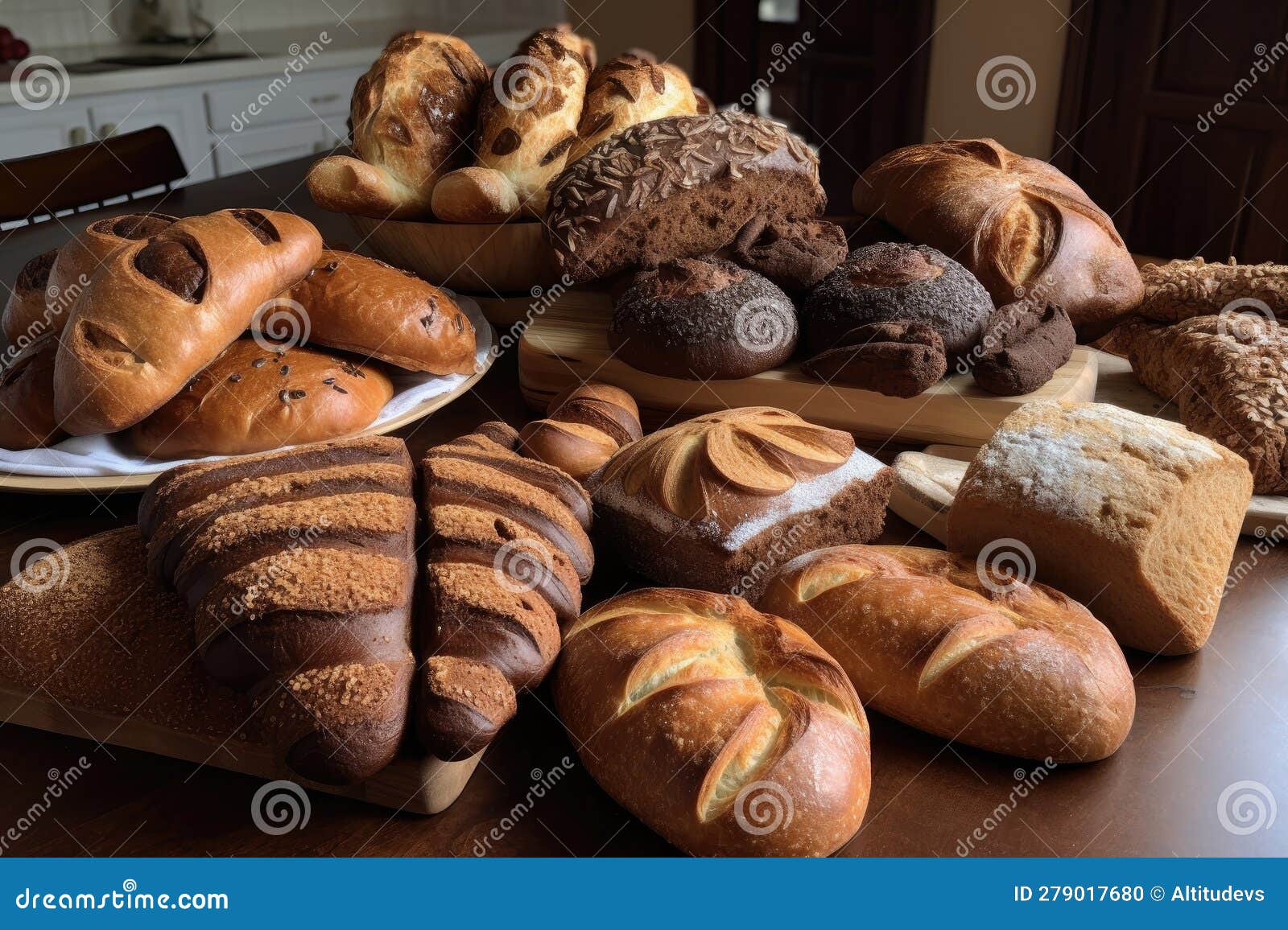 A Variety of Different Types of Bread, from Sourdough and Whole Wheat ...