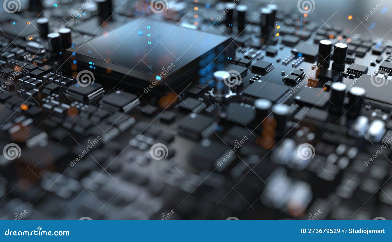 Chips and Electronic Components Stock Illustration - Illustration of ...
